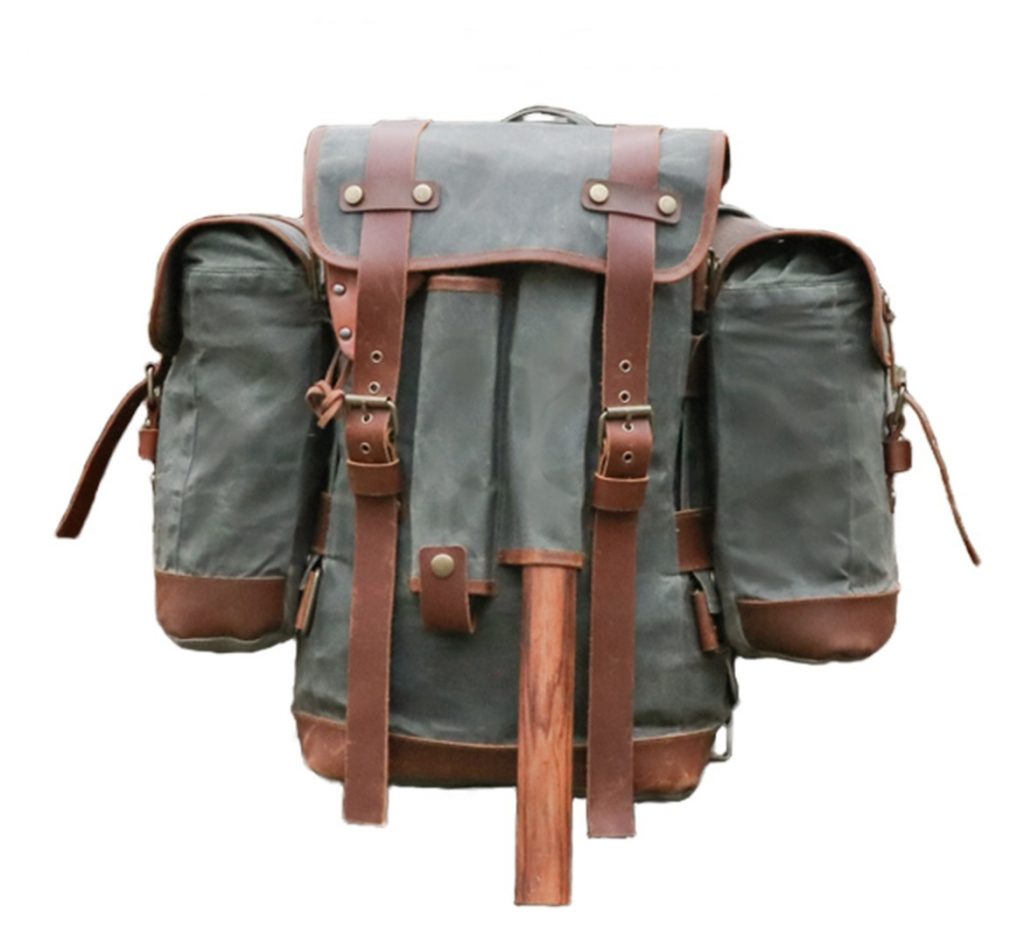 The Trailblazer Bushcraft Waxed Canvas Backpack In Army Green - Kind ...