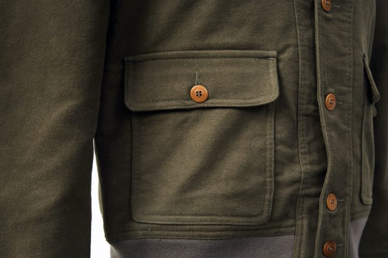 The A1 Style Organic Cotton Moleskin Flight Jacket In Olive Green ...