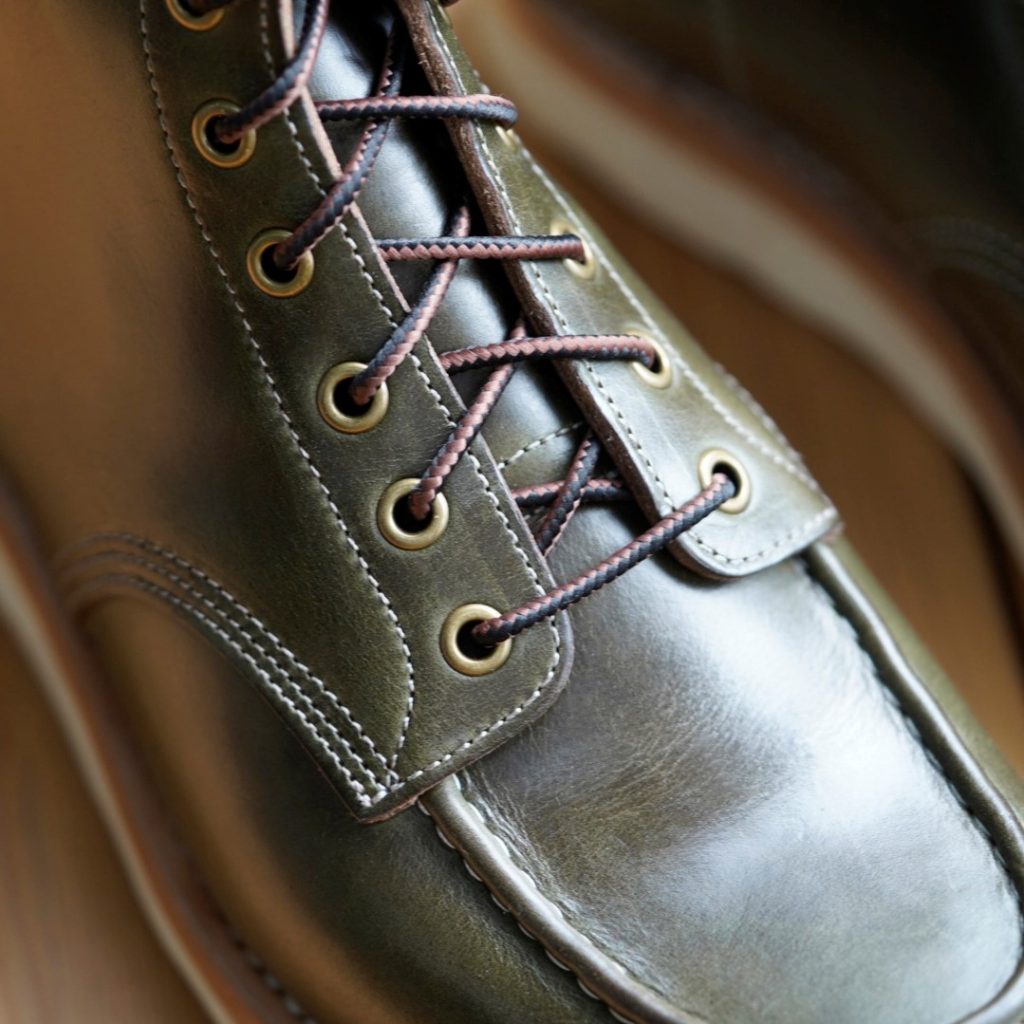 Horween Horsehide Teacore Leather Tender Moctoe Boots In Olive - Kind ...